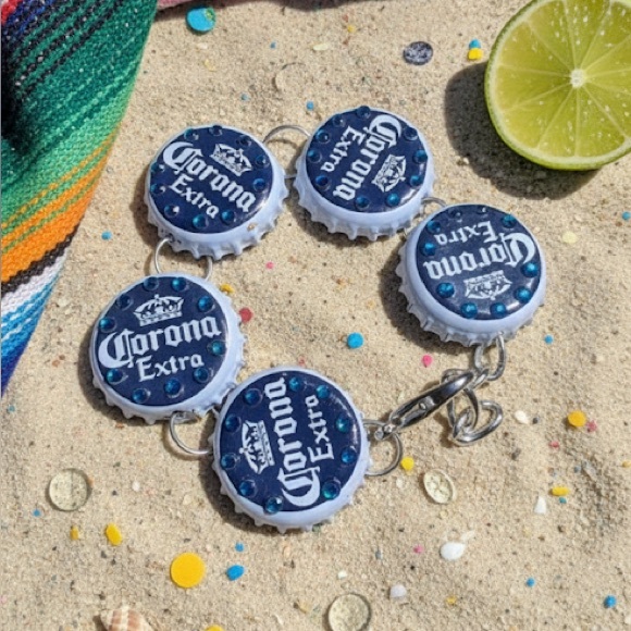 Handmade | Jewelry | Corona Extra Bottle Cap Bracelet Beachy Upcycled ...